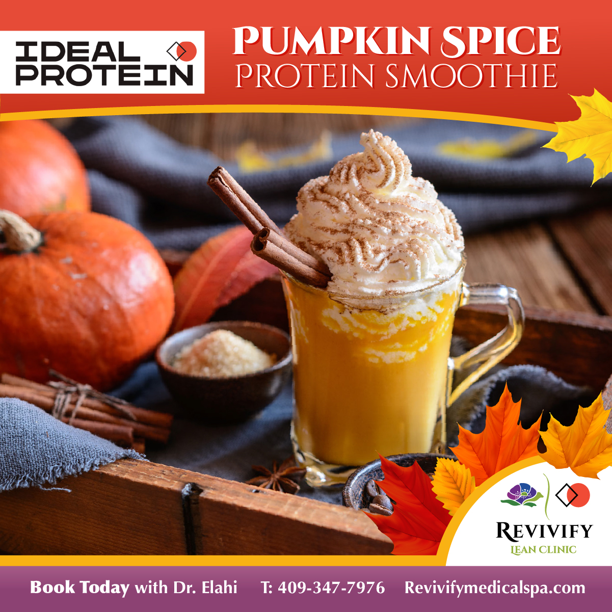 Ideal Protein Pumpkin Spice Protein Smoothie - Revivify Medical Spa